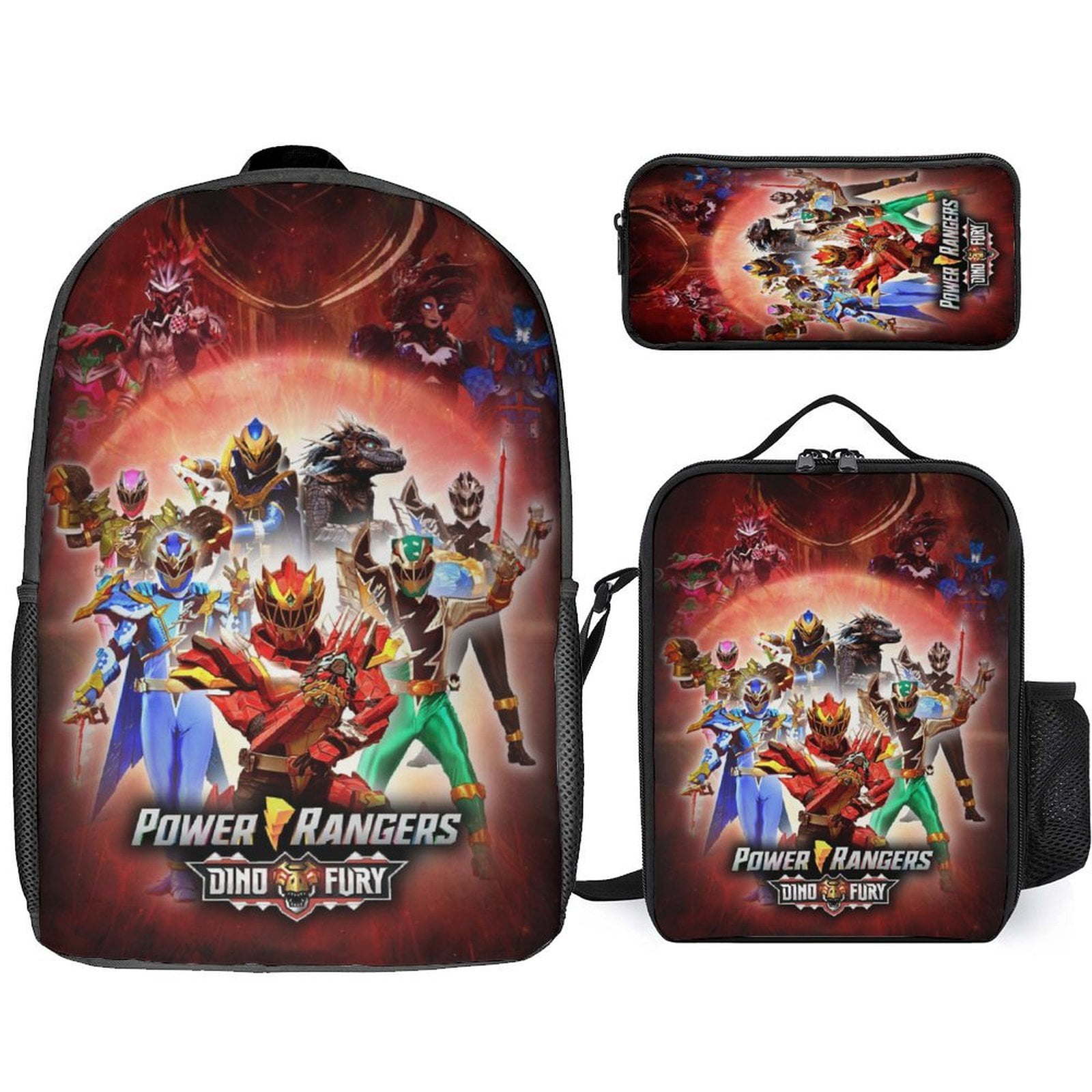 3PCS Power Team Ran-,Ger2 Backpack Set Large Capacity Bookpacks With ...