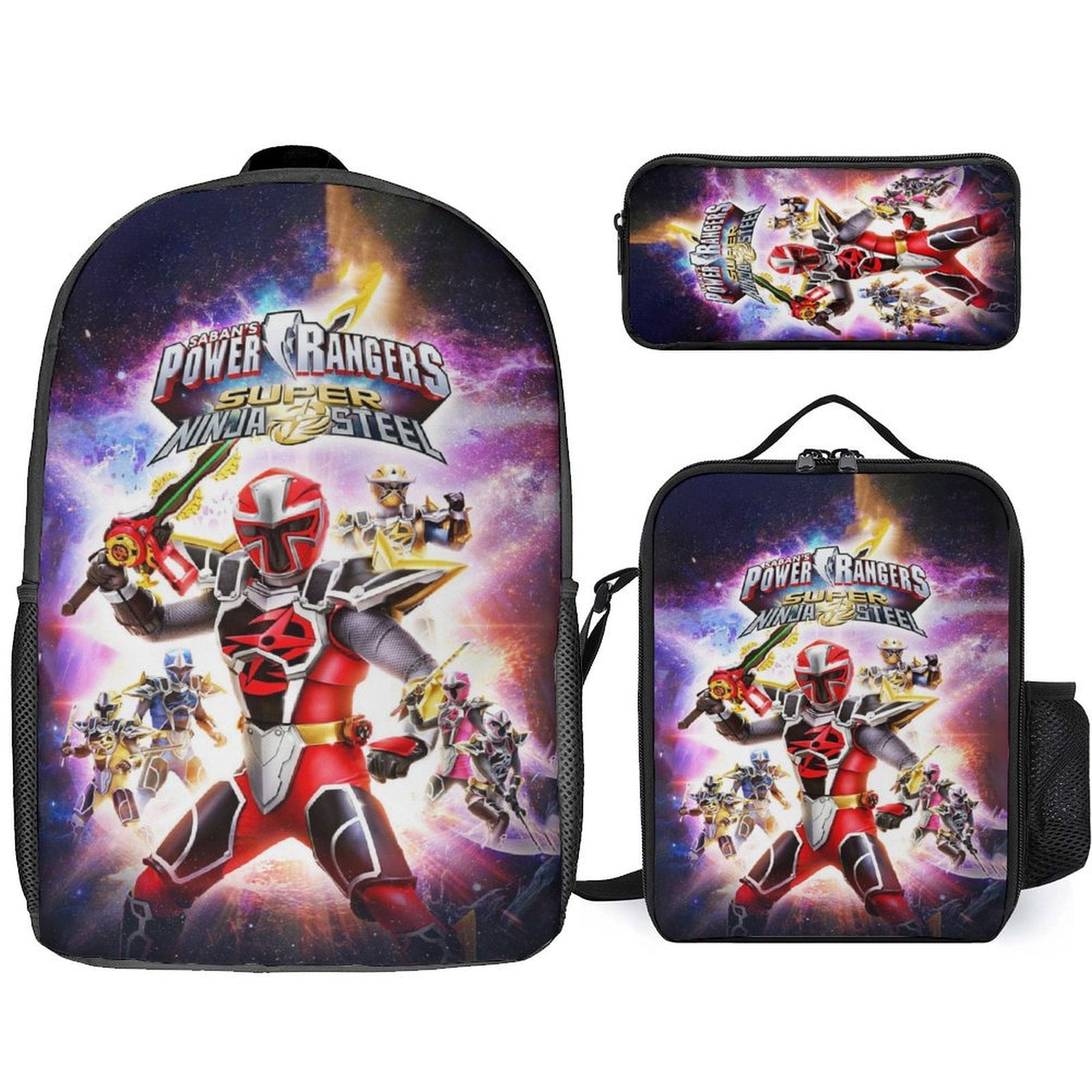 3PCS Power Team Ran-,Ger2 Backpack Set Large Capacity Bookpacks With ...