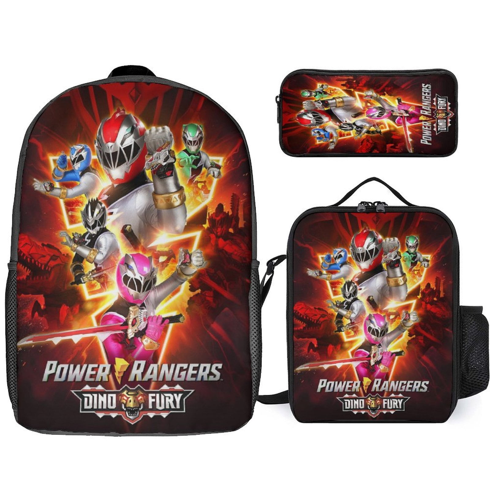 3PCS Power Team Ran-,Ger2 Backpack Set Large Capacity Bookpacks With ...