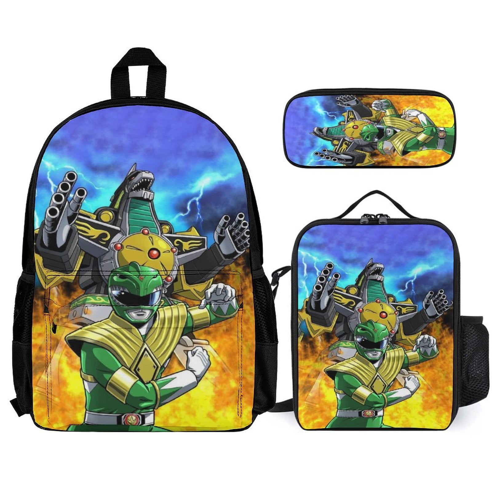 3PCS Power Team Ran-,Ger2 Backpack Set With Front Pocket Large Capacity ...