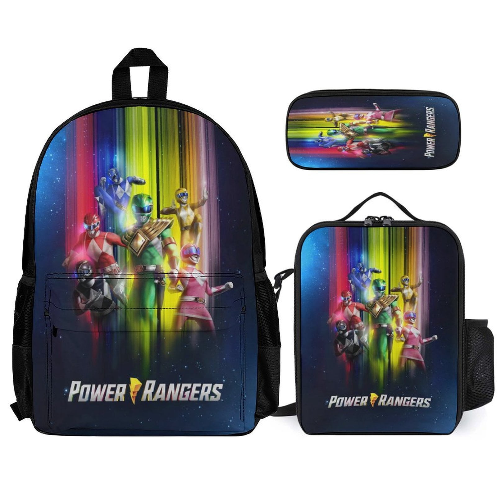 3PCS Power Team Ran-,Ger2 Backpack Set With Front Pocket Large Capacity ...