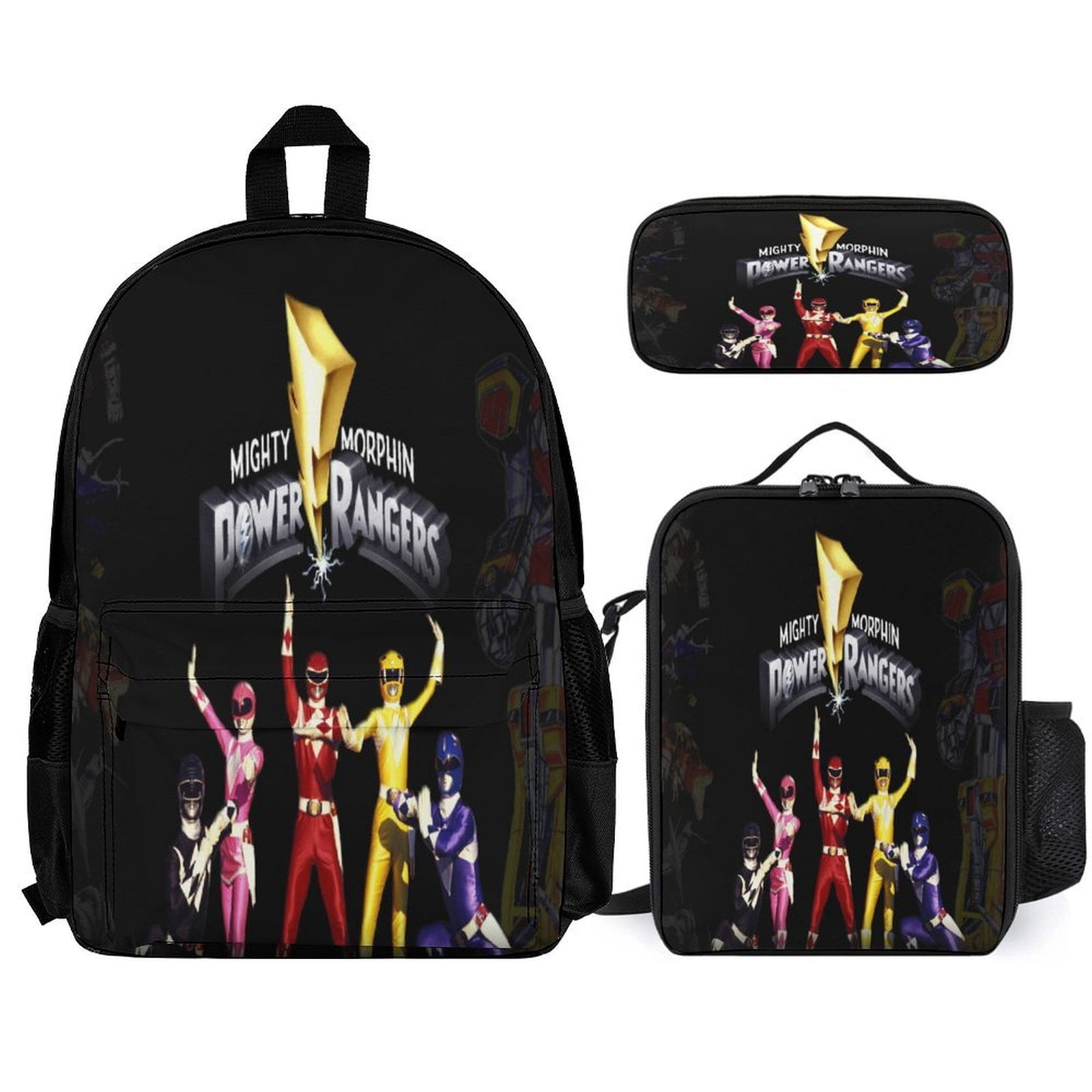 3PCS Power Team Ran-,Ger2 Backpack Set With Front Pocket Large Capacity ...