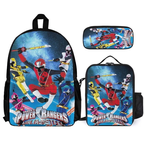 3PCS Power Team Ran-,Ger2 Backpack Set With Front Pocket Large Capacity ...