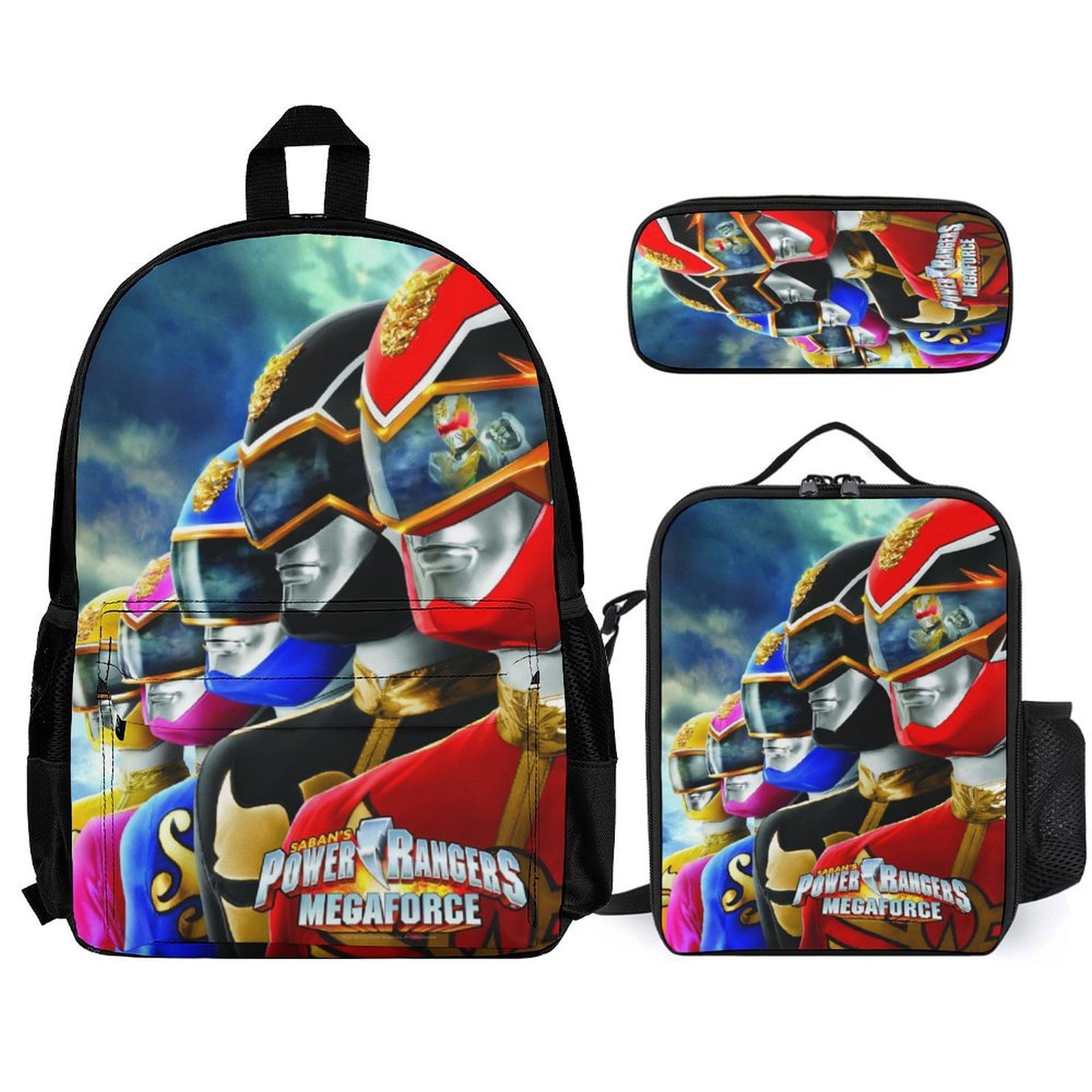 3PCS Power Team Ran-,Ger2 Backpack Set With Front Pocket Large Capacity ...