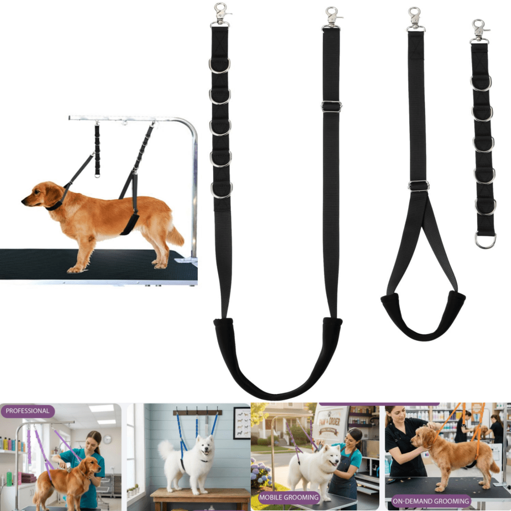 3PCS Professional Dog Grooming Restraint Kit: Adjustable Belly Strap ...