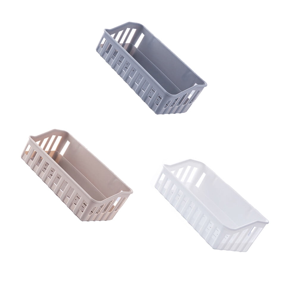 3PCS Punch Free Wall Mounted Basket Self Adhesive Plastic Kitchen ...