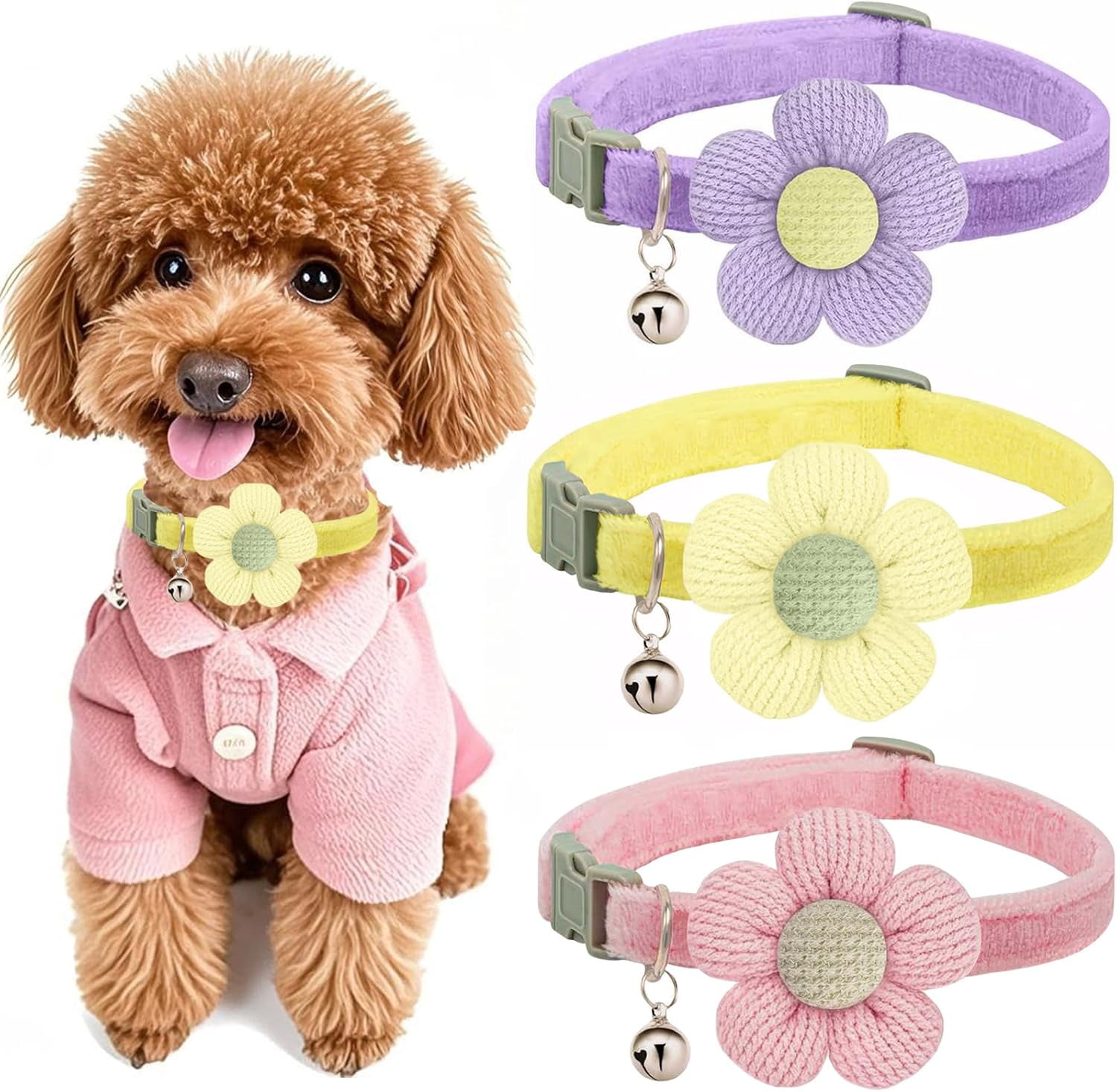 3PCS Puppy Collars, Small Dog Cat Collar for Girl Boy, XS Collars for ...