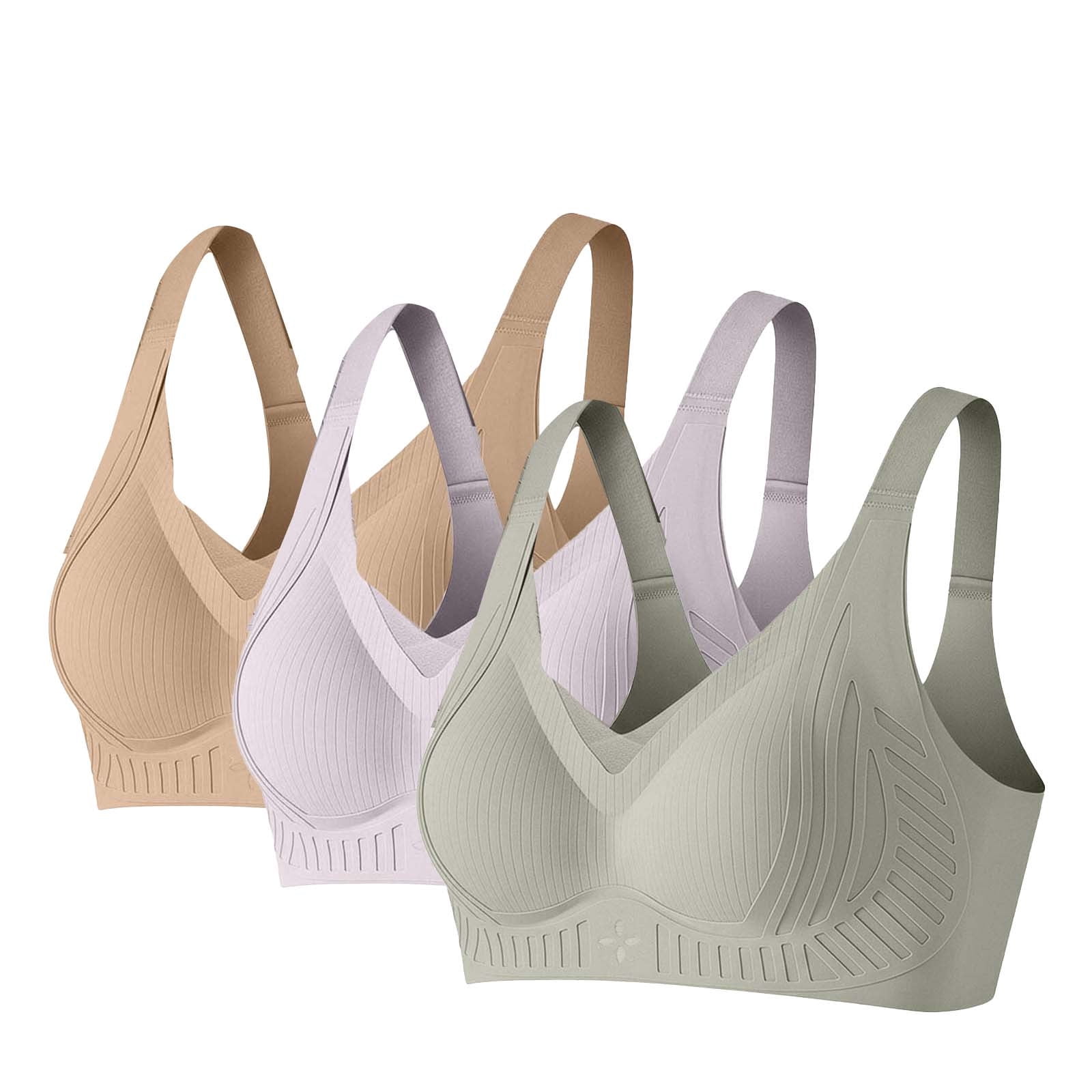 3PCS Push Up T-Shirt Bras Womens Seamless Full Coverage Bralette No ...