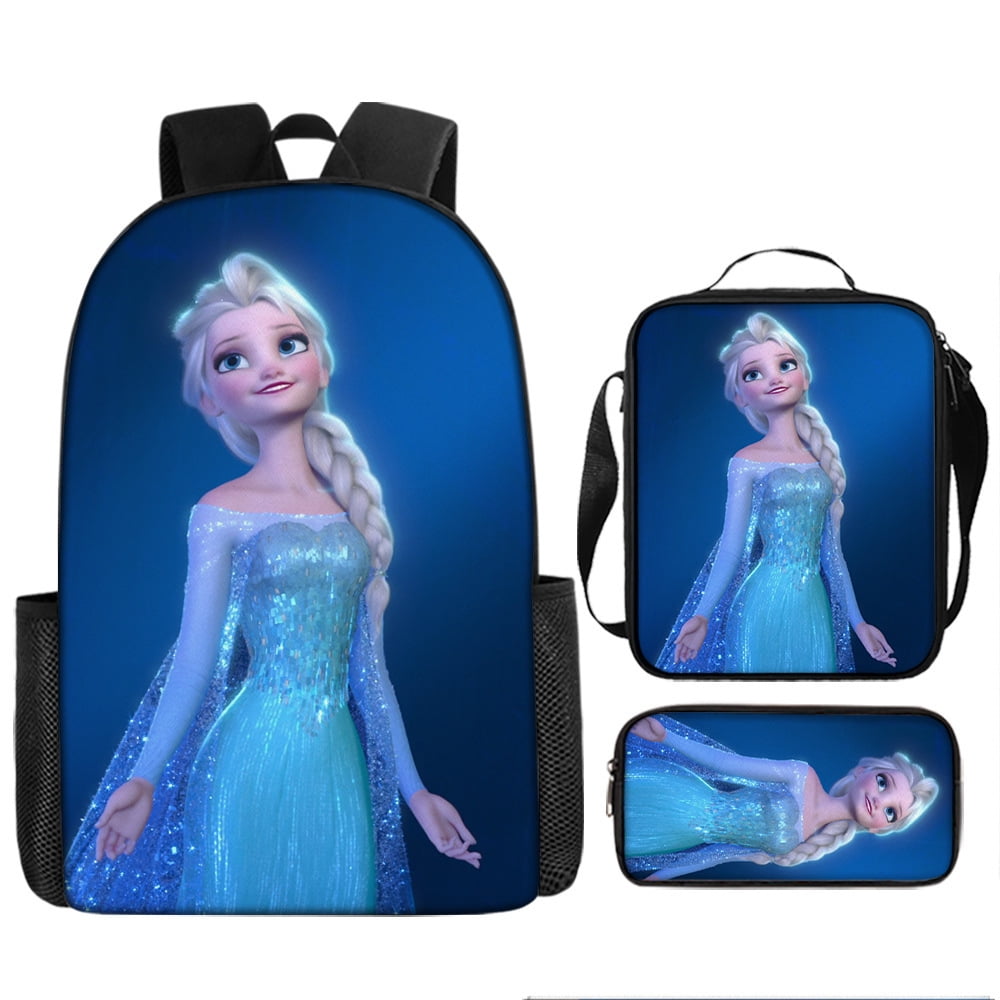 3PCS Queen Elsa Anna Backpack, Shoulder Backpack with Insulated Lunch ...