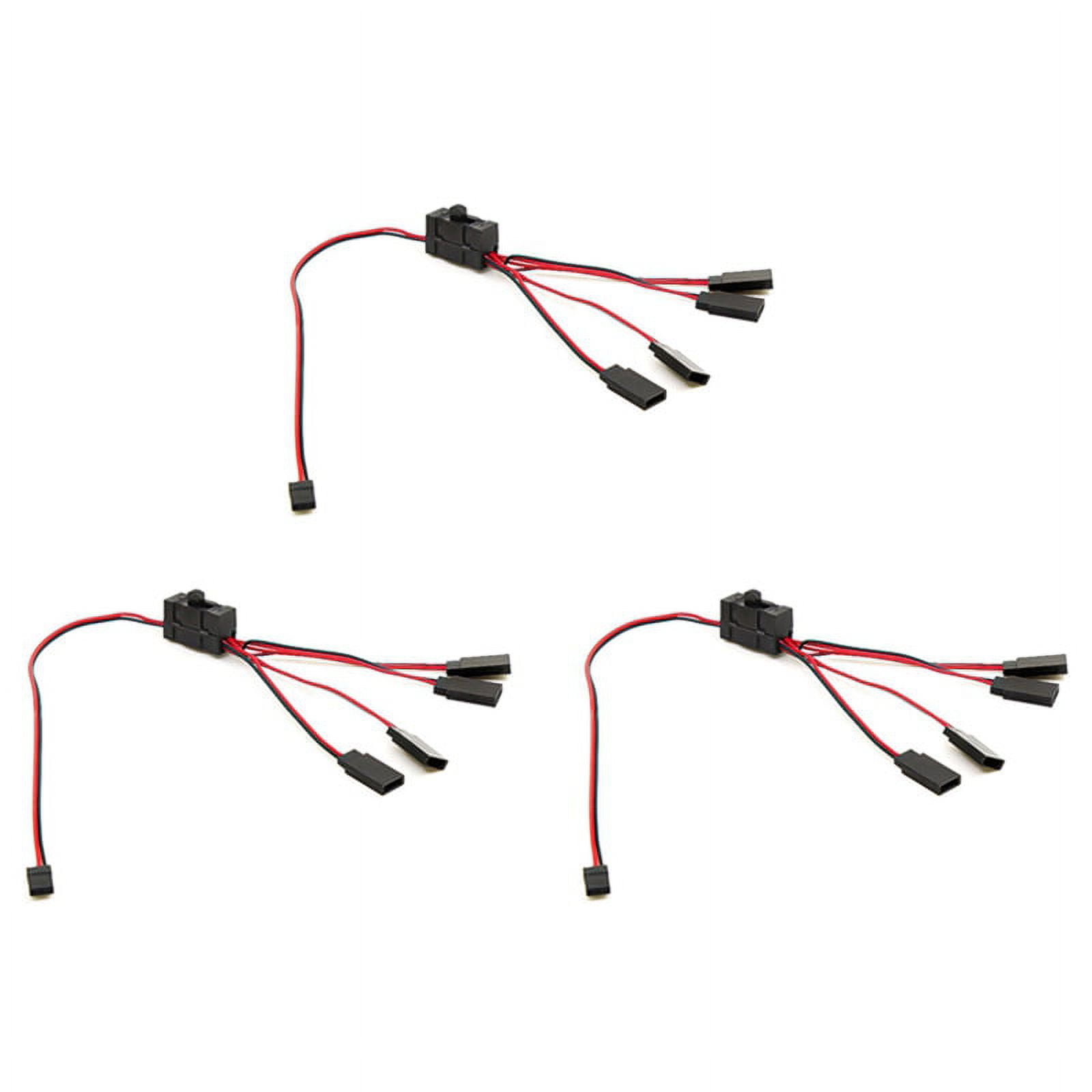 3PCS RC Servo Extension 1 to 4 Y Wire Cable LED Light Control Power ...