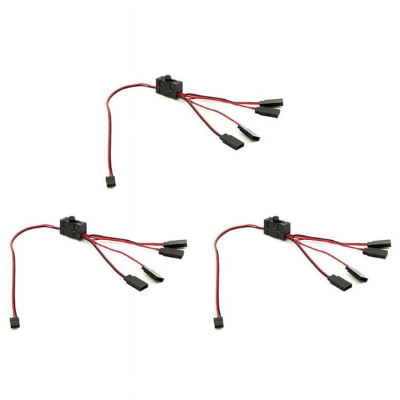 3PCS RC Servo Extension 1 to 4 Y Wire Cable LED Light Control Power ...