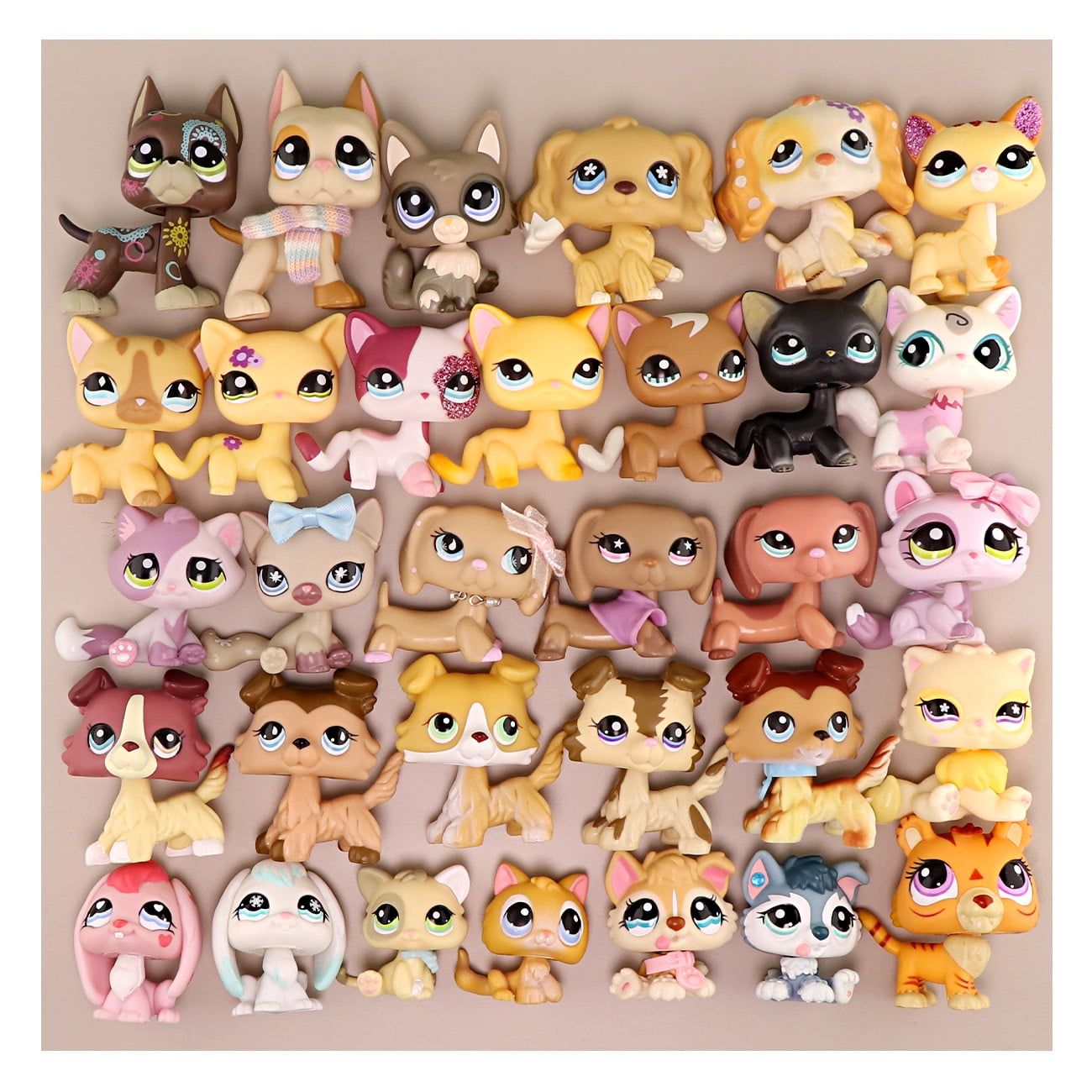 3PCS Random Little Pet Toys,Minilpsshop Collie Dachshund Cocker Spaniel ...