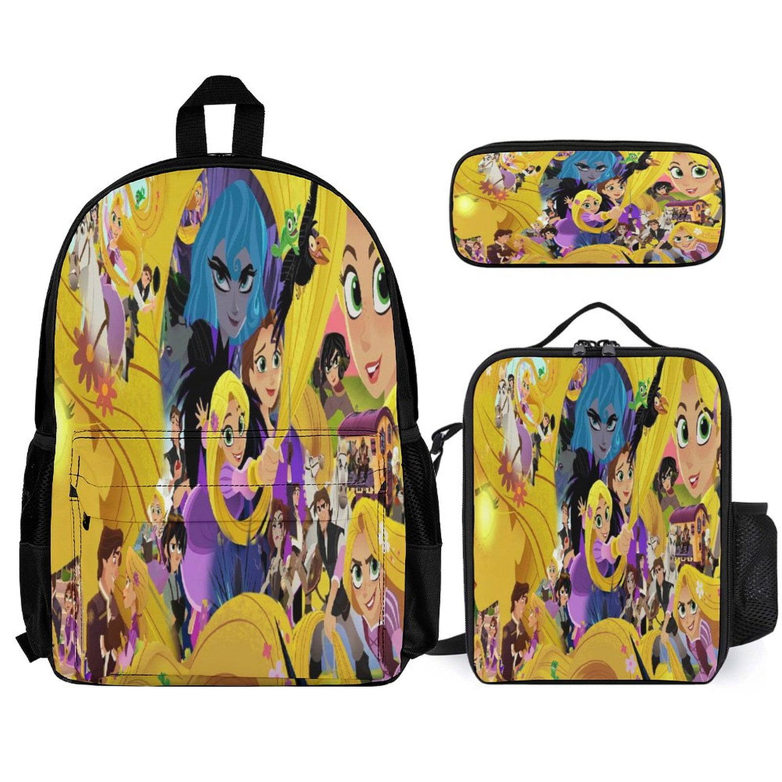 3PCS Rapunzel Backpacks Set Backpack with Lunch Box Pencil Case ...
