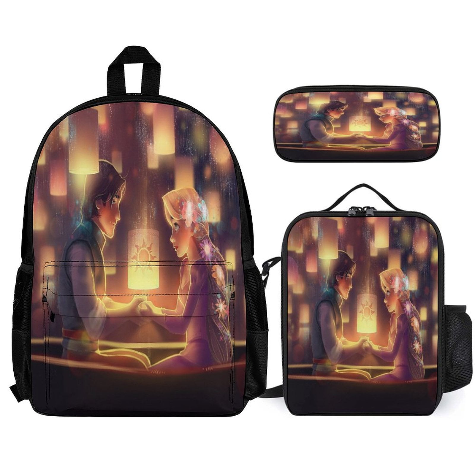 3PCS Rapunzel Backpacks Set Backpack with Lunch Box Pencil Case ...