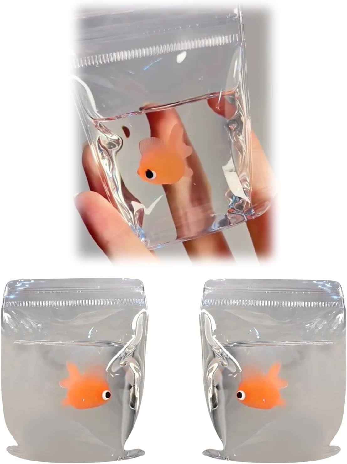 3PCS Realistic Goldfish Squeeze Toys, Squishy Fish Sensory Toy ...