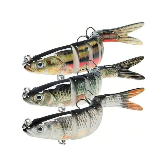 3PCS Realistic Swimming Bait: Capture Sea Bass, Trout, And Saltwater ...