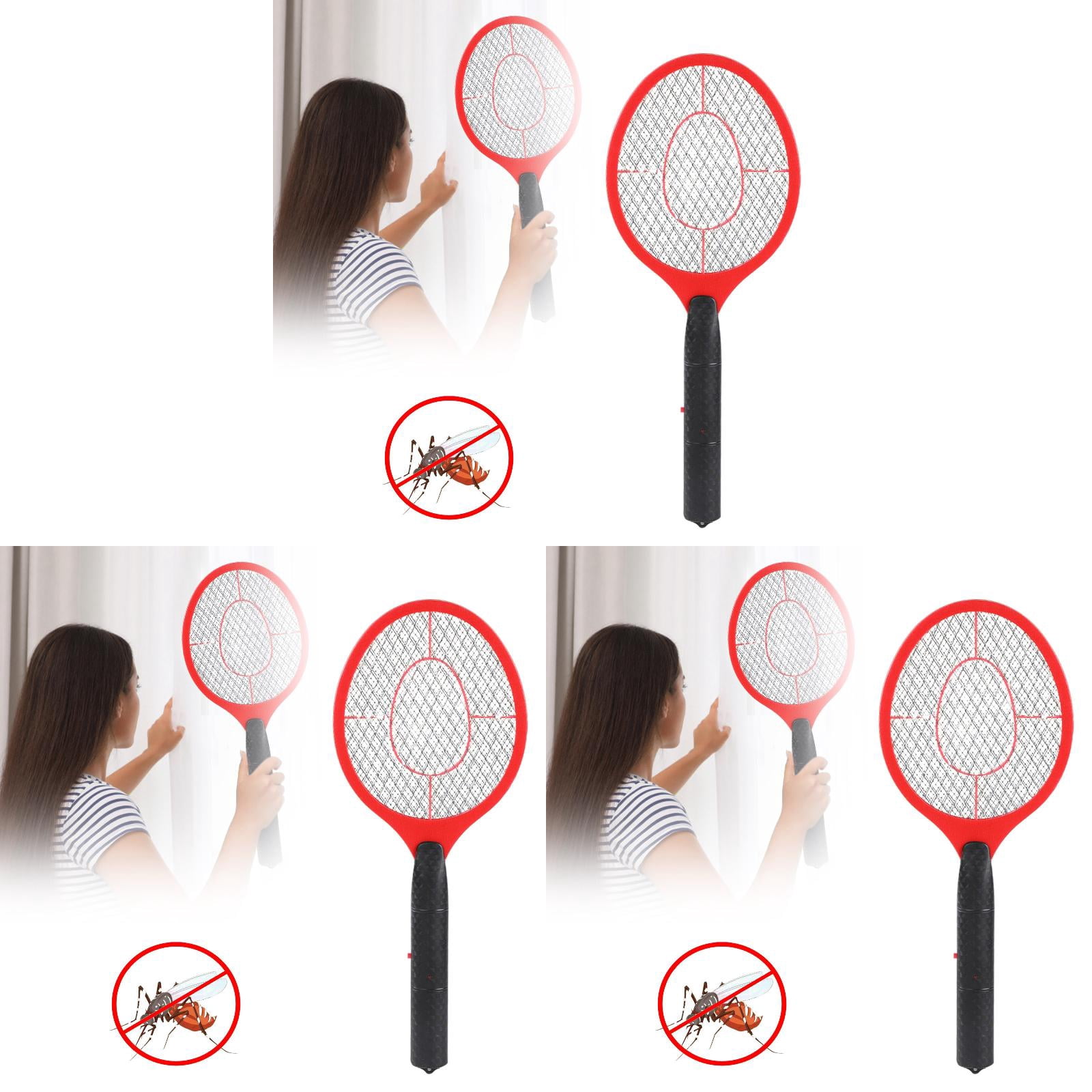 3PCS Rechargeable Handheld Electric Mosquito Swatter 4000V Shock-Proof ...