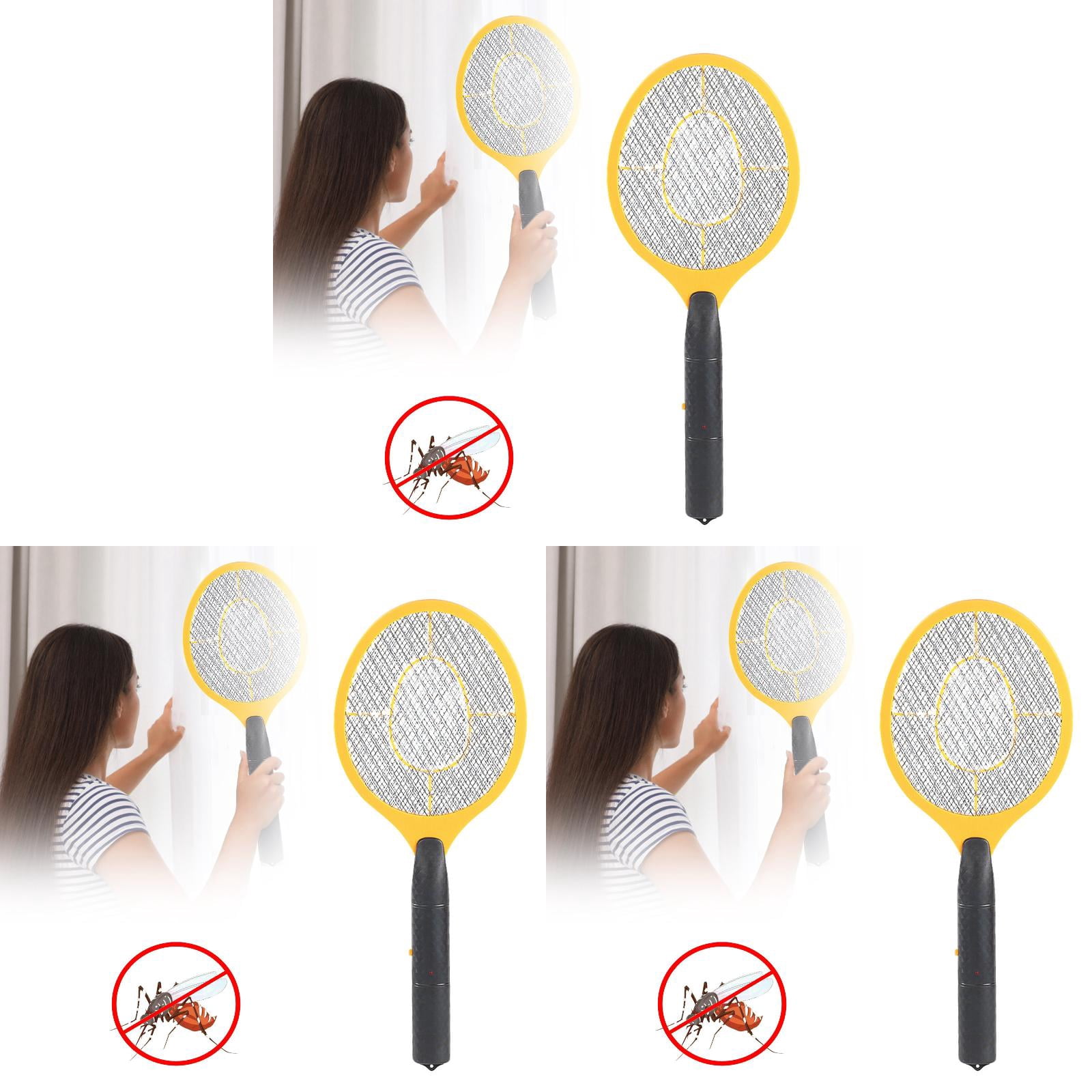 3PCS Rechargeable Handheld Electric Mosquito Swatter 4000V Shock-Proof ...