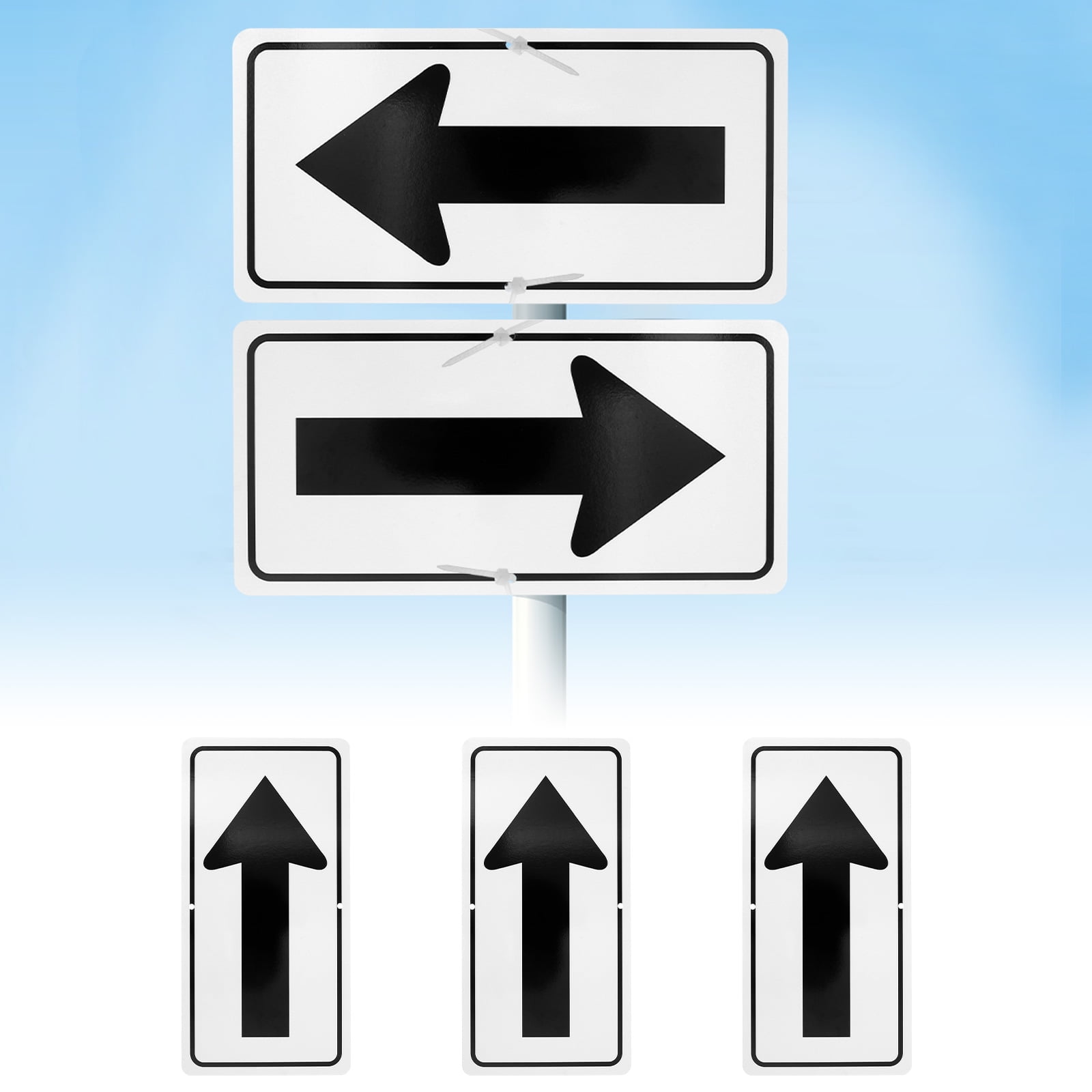 3PCS Reflective Arrow Signs Solid Reflective Directional Sign Versatile ...