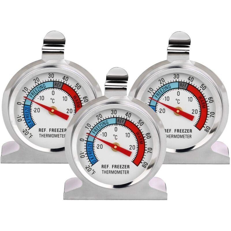3PCS Refrigerator Thermometer Large Dial Stainless Steel - Walmart.com