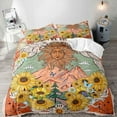 3PCS Retro Terracotta Burning Sun Duvet Cover King Bedding Set, Boho ...