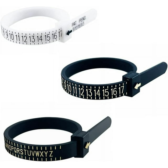 3PCS Ring Size Measuring Tool Reusable Finger Size Measuring Set 2 ...