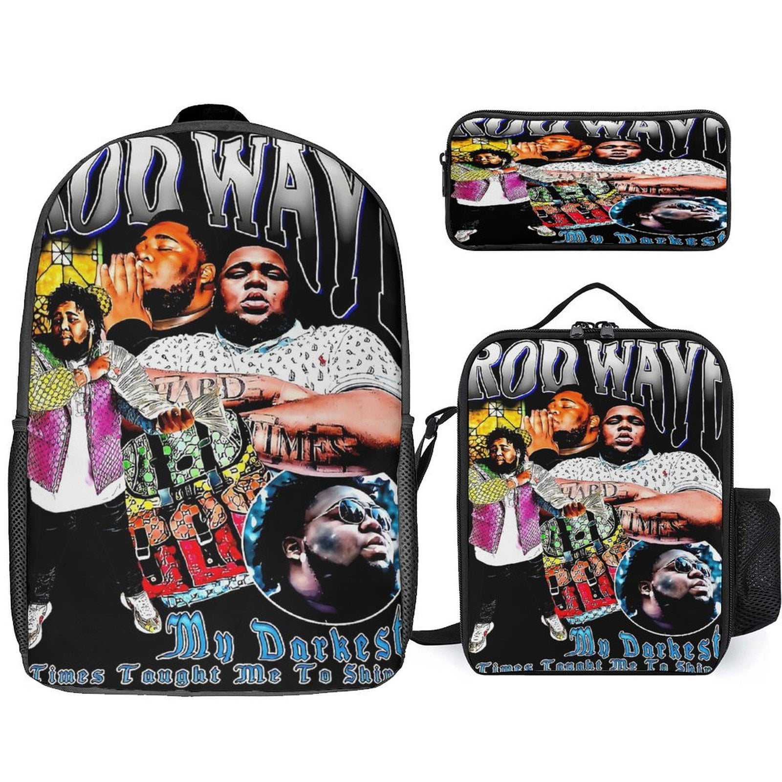 3PCS Rod Wave Backpack Set Cartoon Backpacks with Pencil Case and Lunch ...