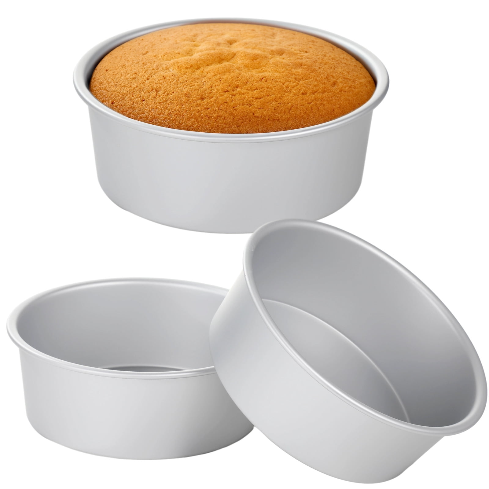 3PCS Round Cake Pans, 8" Aluminum Alloy Tier Baking Pan, DIY Cake ...