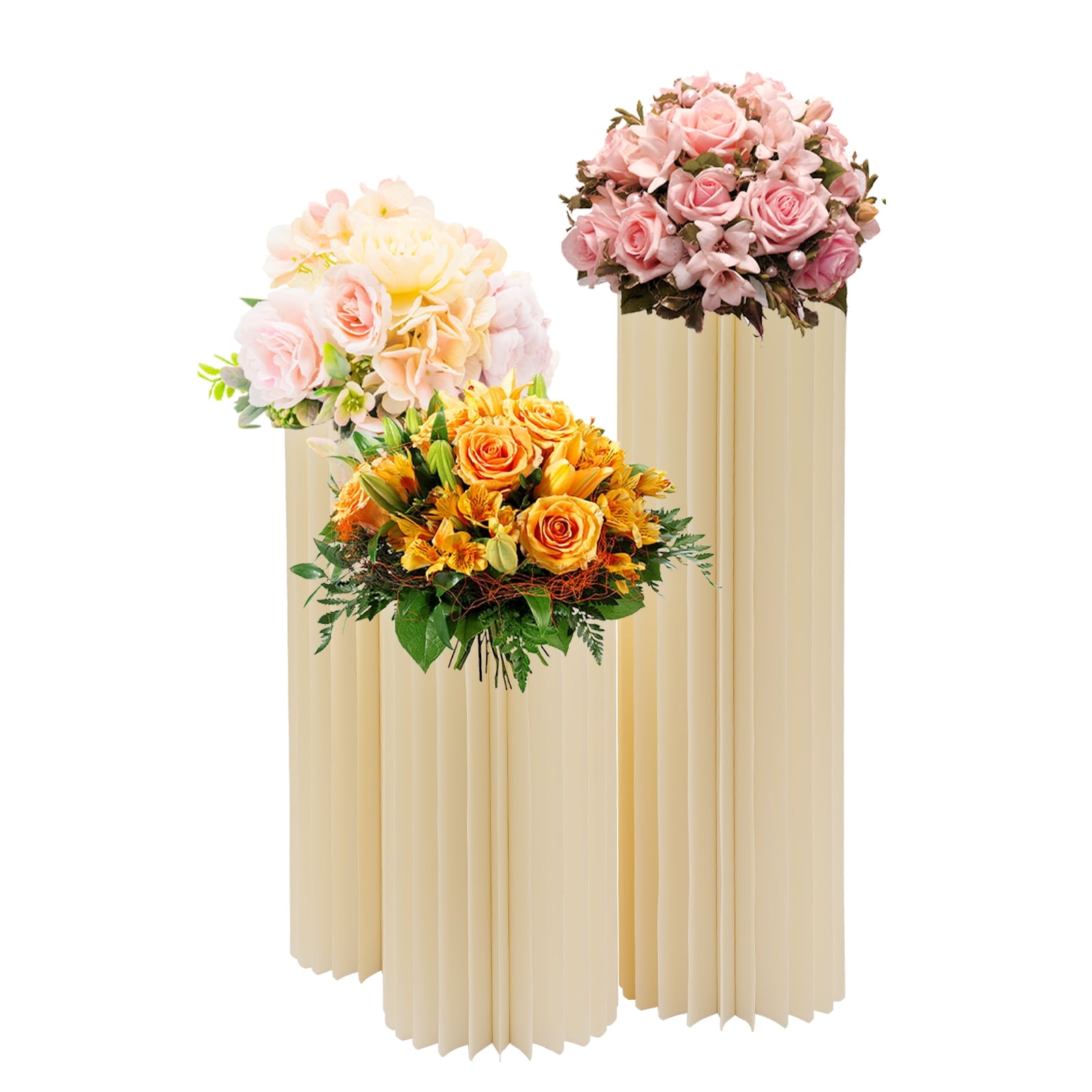 3PCS Round Cylinder Stands for Party Foldable Cardboard Centerpiece ...