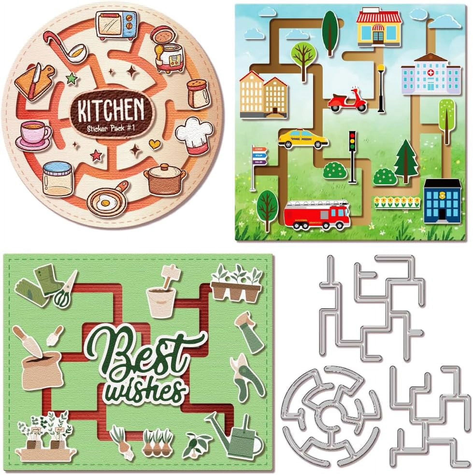3PCS Route Slide Maze Cutting Dies for Card Making Scrapbooking Paper ...