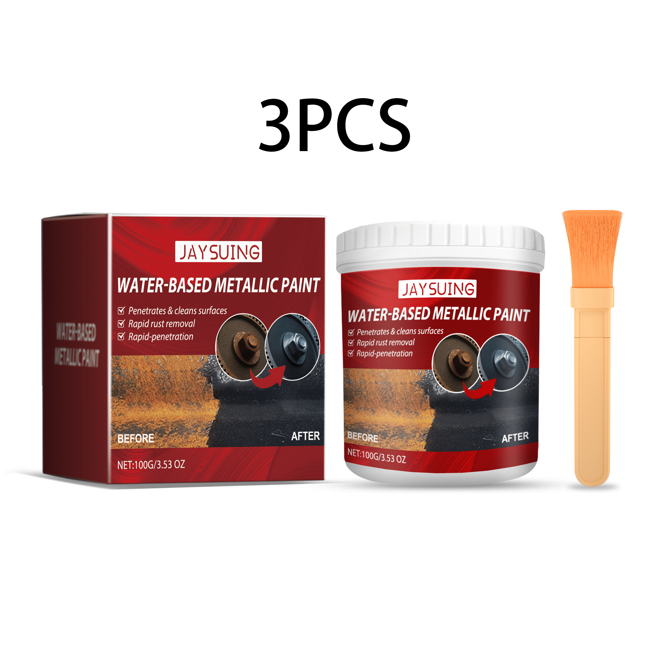 3PCS Rust-free primer (100g) Metal paint anti-rust radiator anti ...