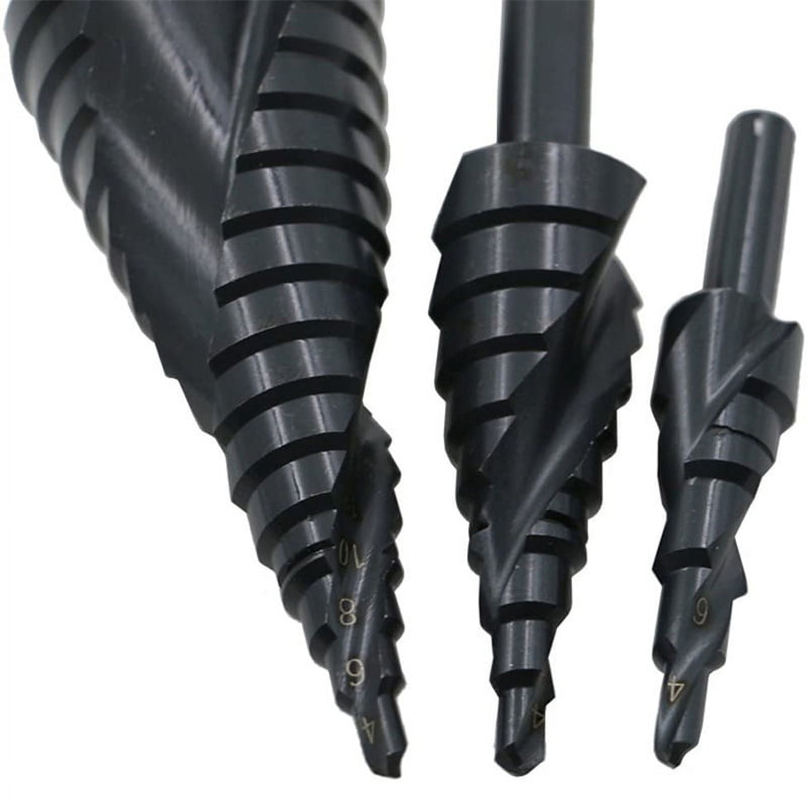 3PCS/SET 4-32MM HSS Cobalt Step Stepped Drill Bit Set Nitrogen Spiral ...