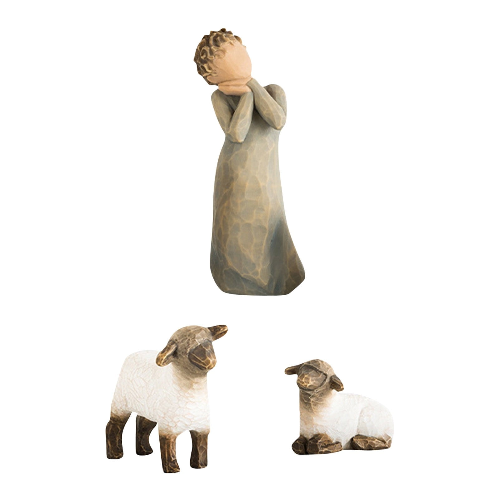 3PCS Sage Willow Tree Shepherd and Stable Animals, Surrounding New Life ...