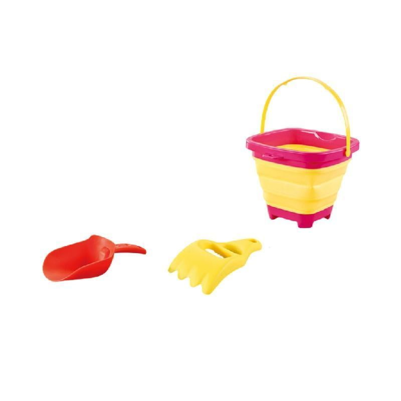 3PCS Sandcastle Shovel Seaside Sand Toy Portable Foldable Bucket Sand ...