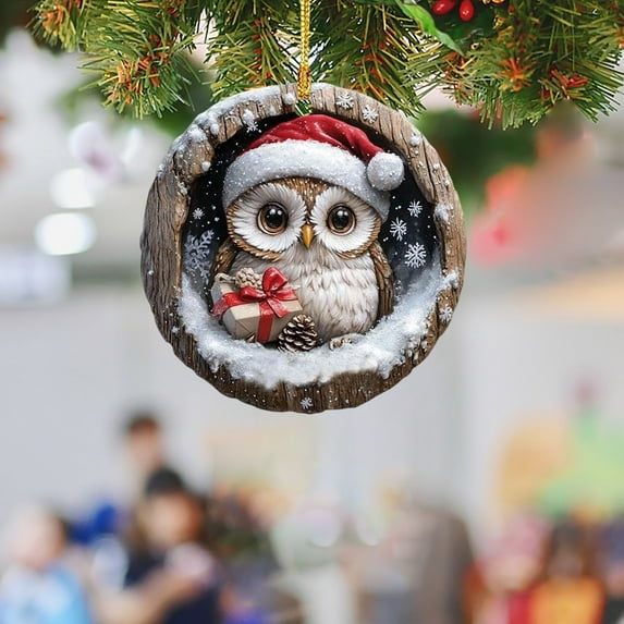 3PCS Set Of Cute Animals Ornaments for Christmas Tree 2D Animals ...