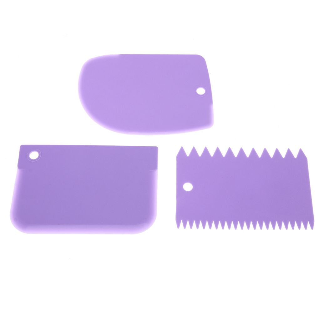 3PCS/Set Plastic Cake Decorating Tools Dough Icing Scrappers Cutters ...