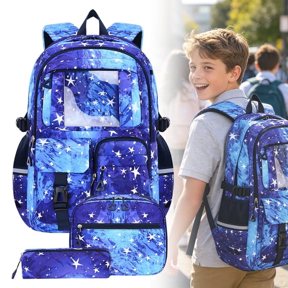 3PCS Set School Backpacks for Teens Middle School Bookbag Students ...