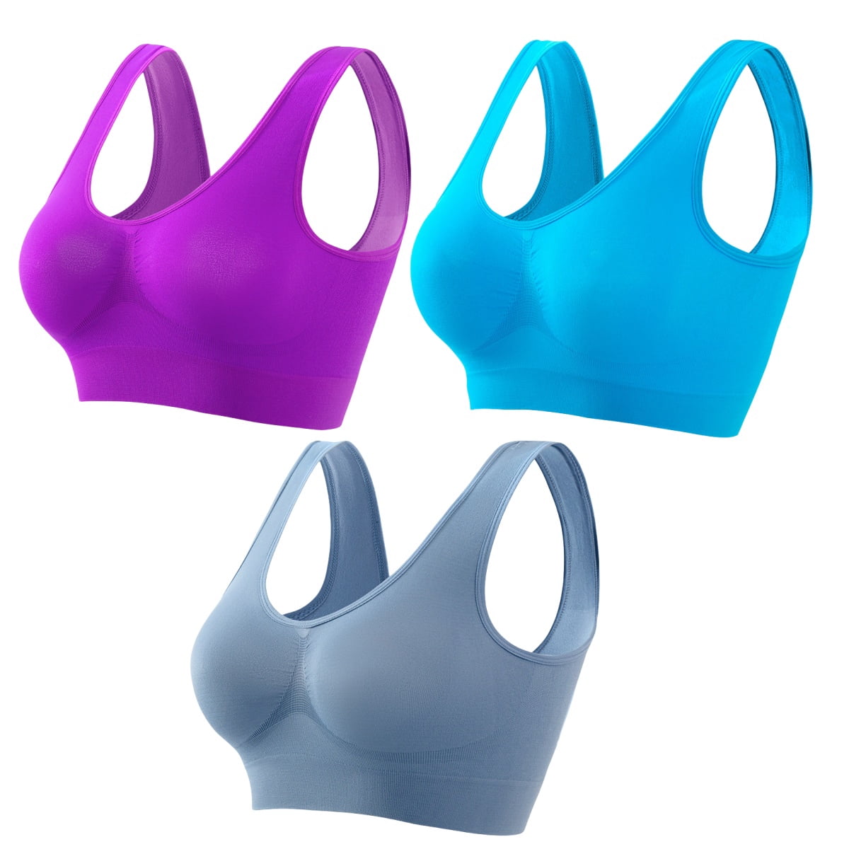 3PCS/Set Seamless Bras For Women Unwired Brassiere No Pads Crop Top ...