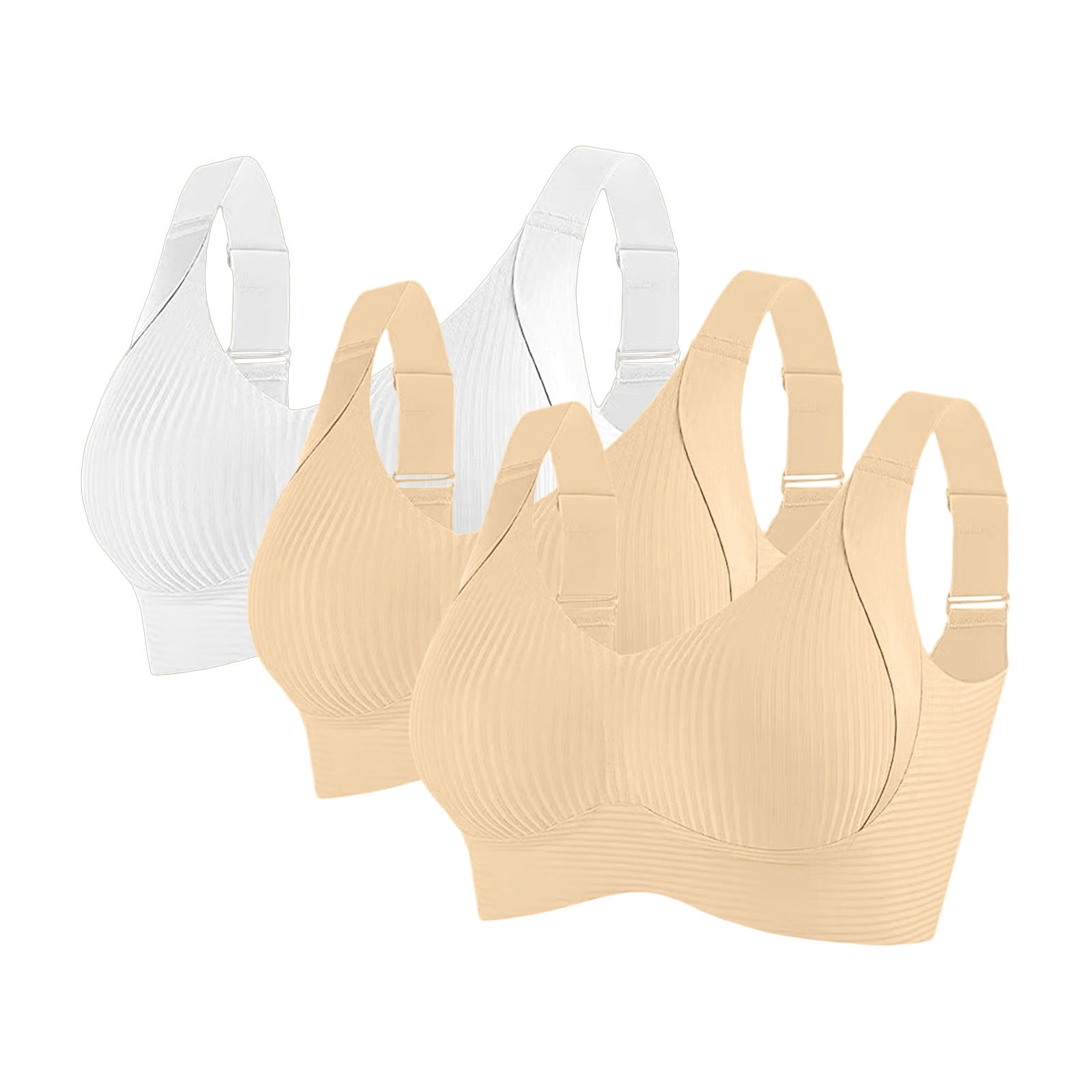 3PCS Set Wireless Bras For Women，Backless Bra Jelly Bras For Women Push ...