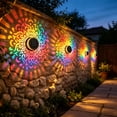 3PCS Seven-Color Changing Solar Mandala Projection,Solar Mandala Lights ...