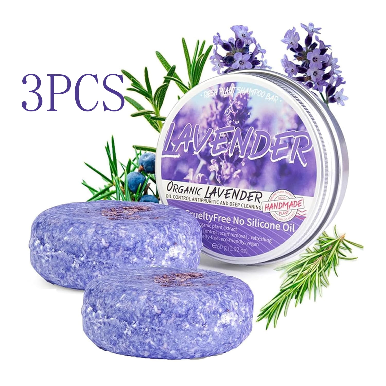 3PCS Shampoo Bar for Gray Hair, Purple Shampoo Bar - Natural Organics ...