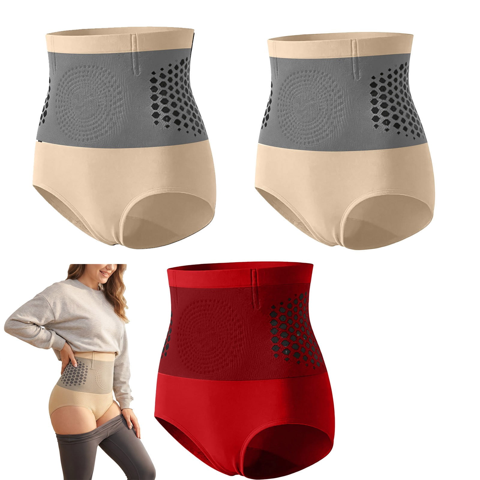 3PCS Shapewear for Women - Seamless Tummy Control Panty, Body Shaper ...