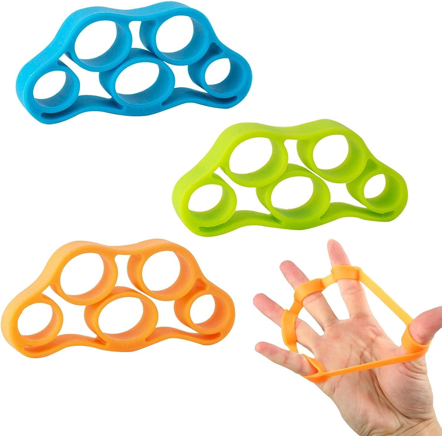 3PCS Silicone Finger Strengthener, Finger Trainers, Finger Pullers ...
