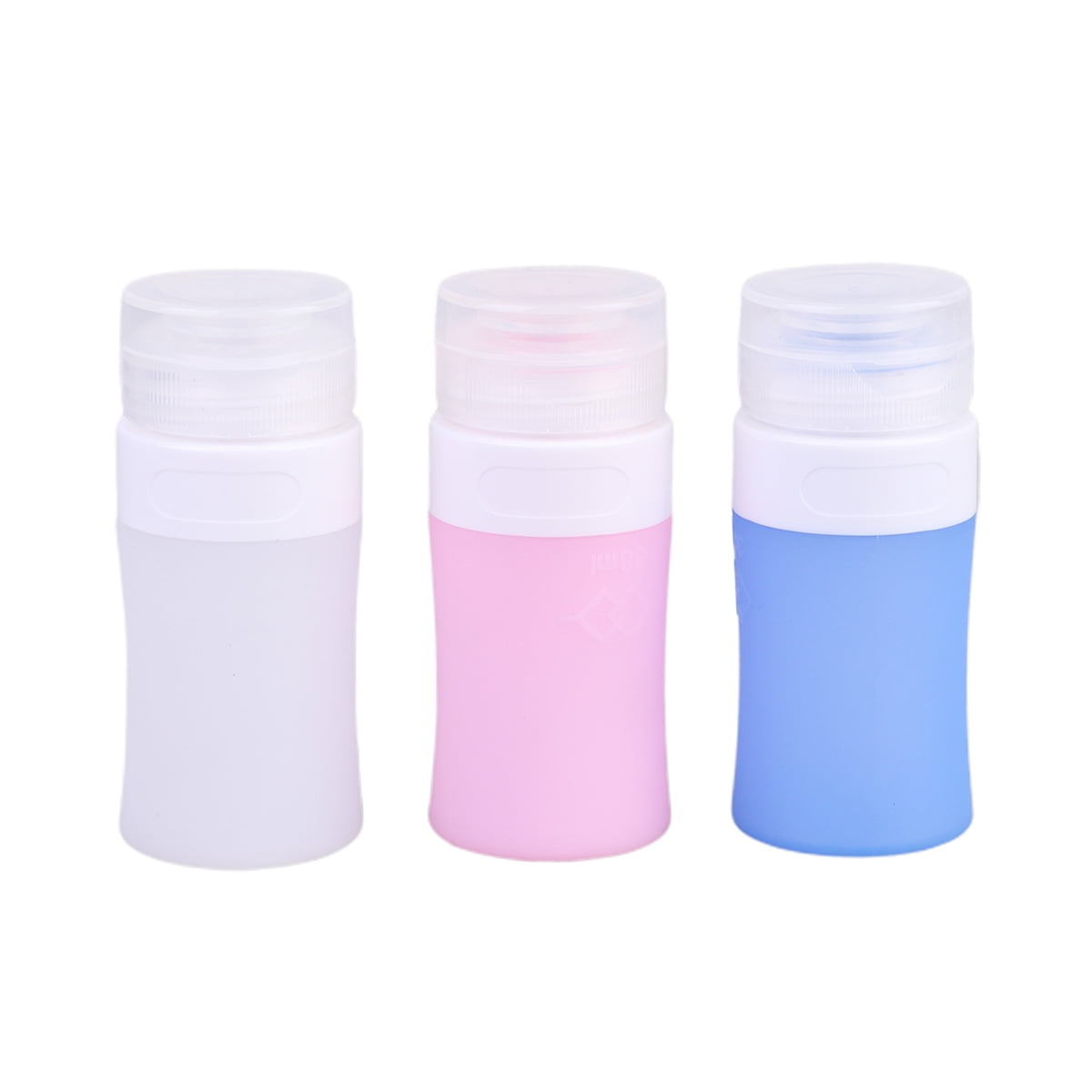 3PCS Silicone Refillable Bottles Squeezing Lotion Cylinder Bottles ...