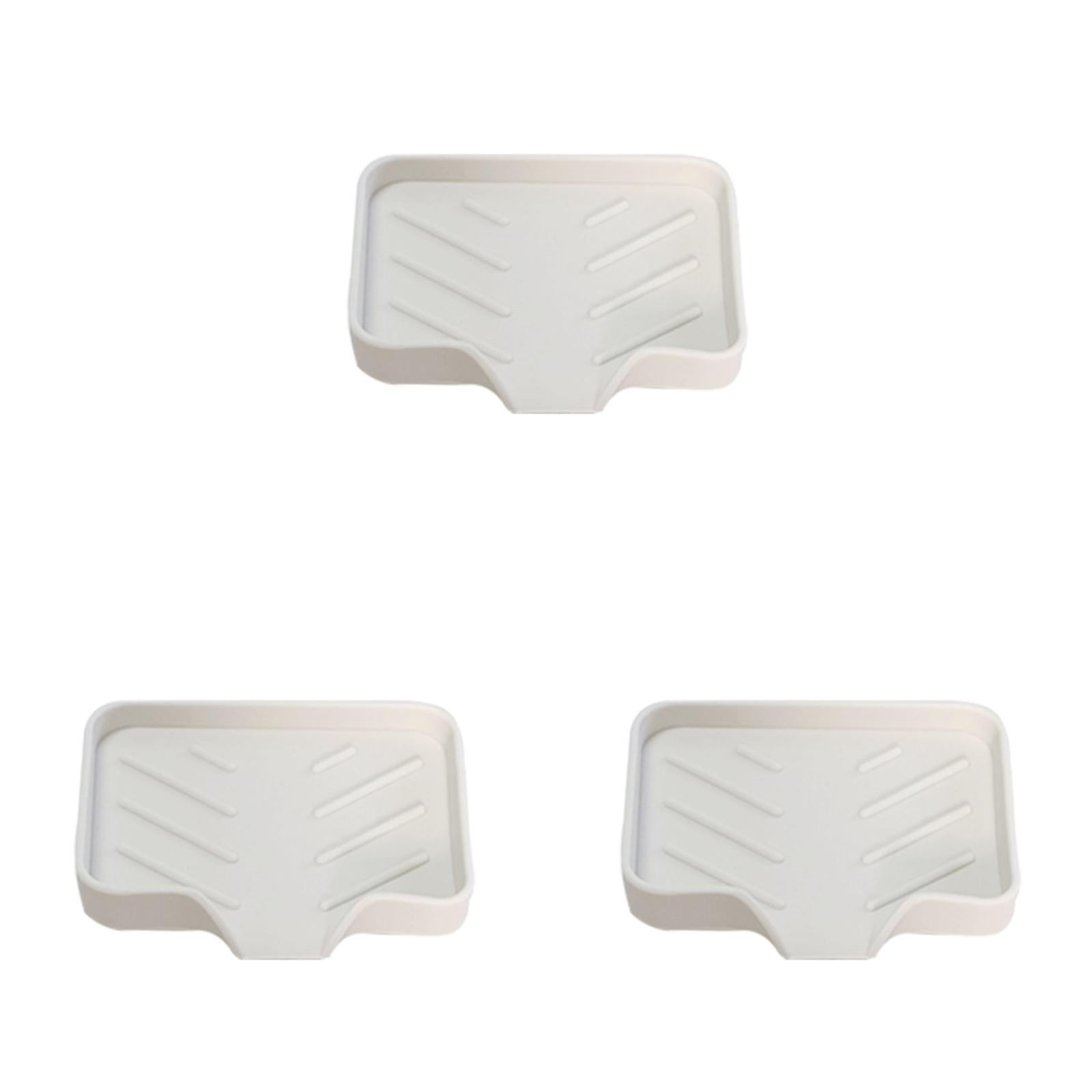 3PCS Silicone Soap Dish with Drain Spout Sponge Holder for Kitchen ...