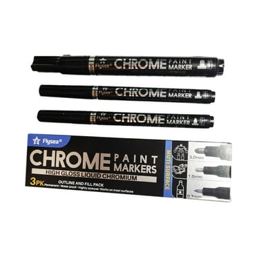 Jahy2Tech 3 Sizes Silver Art Liquid Mirror Chrome Highlight Marker Pen ...