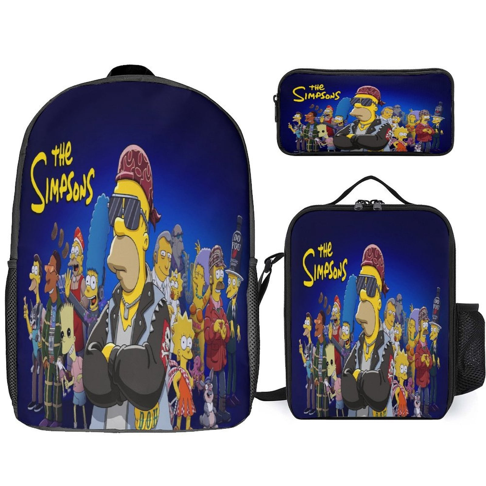 3PCS Simple Son's Backpack Travel Backpack Set Lightweight Bookbag ...