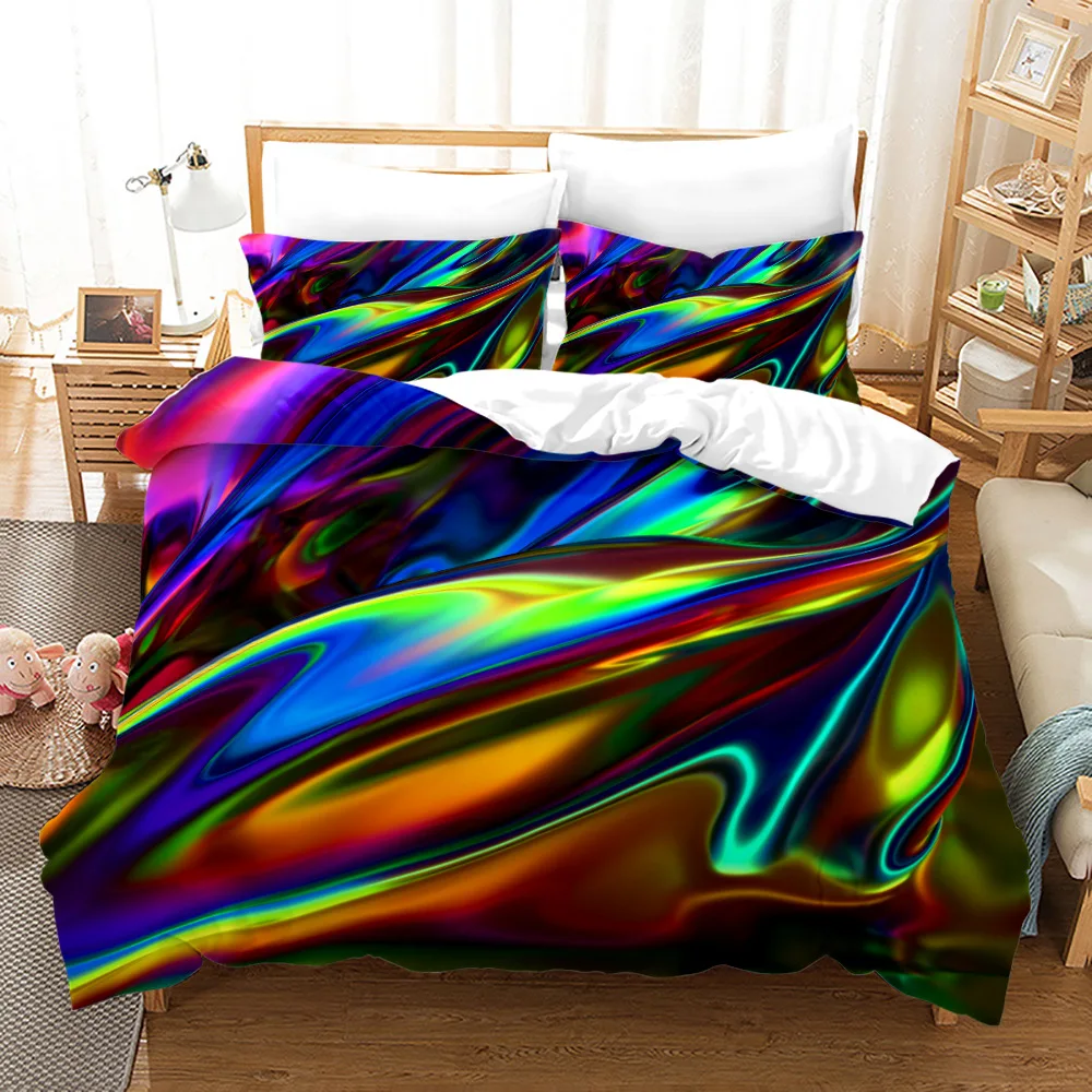 3PCS Single-sided Printed Series Colorful Pattern Duvet Cover ...