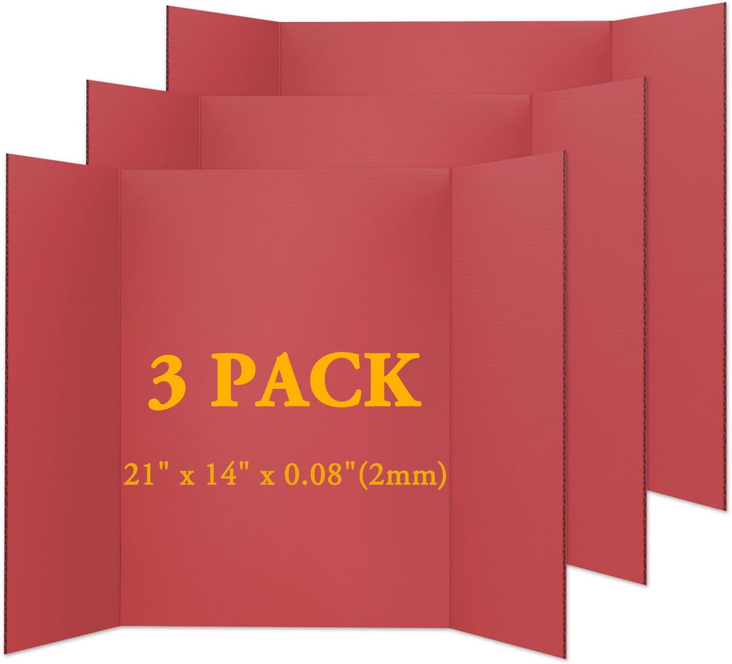 3PCS Small Trifold Poster Board, 21 x 14 Inches Red Corrugated ...