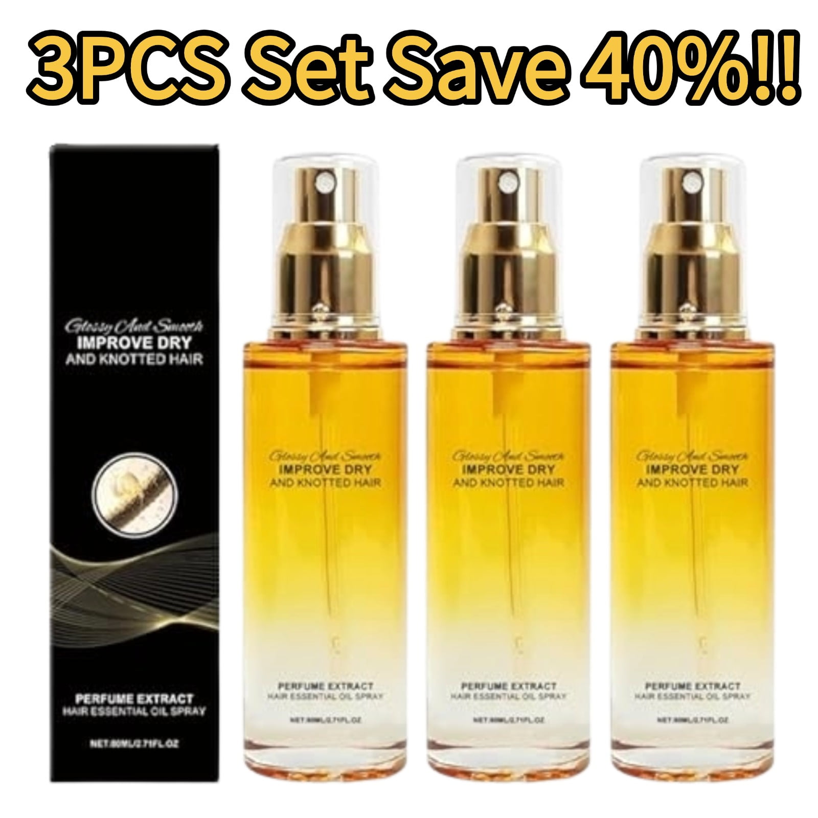 3PCS Smoothing And Repairing Hair Oil, Strengthening Hair , Oil Serum ...